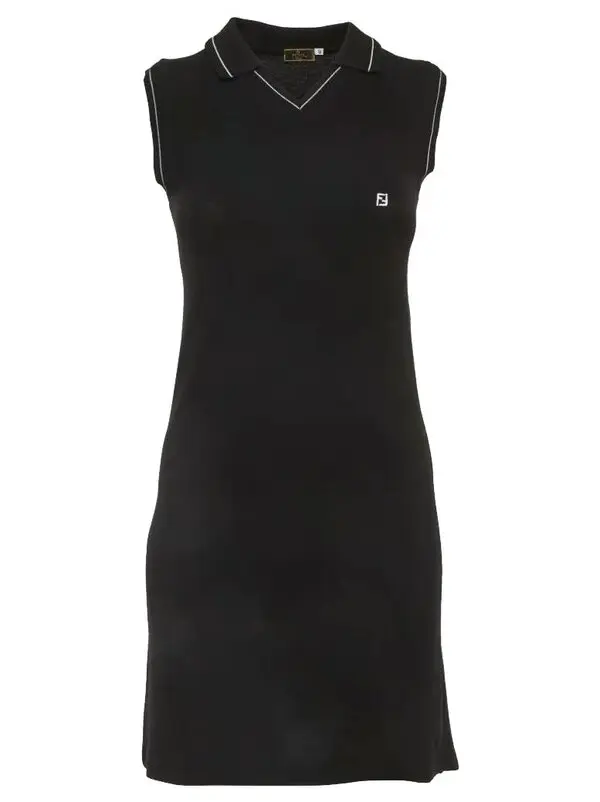 Fendi Ff Logo Polo Mini Dress - Black