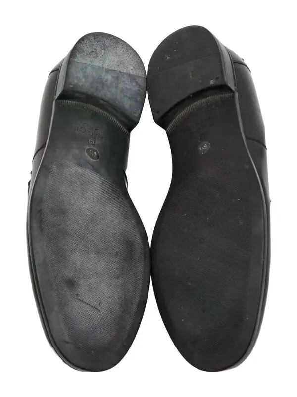 Gucci Horsebit Embossed Leather Loafers - Black