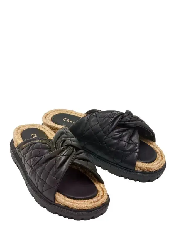 Dior D-twist Cannage Espadrille Sandals - Black