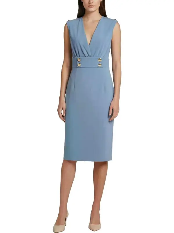 Elisabetta Franchi Crepe Bodysuit Skirt Set - Blue