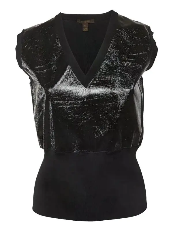 LOUIS VUITTON V-neck Knit Blouse - Black