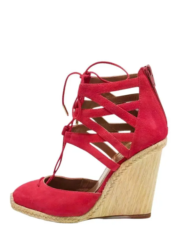 AQUAZZURA Belgravia Wedge Sandals - Red