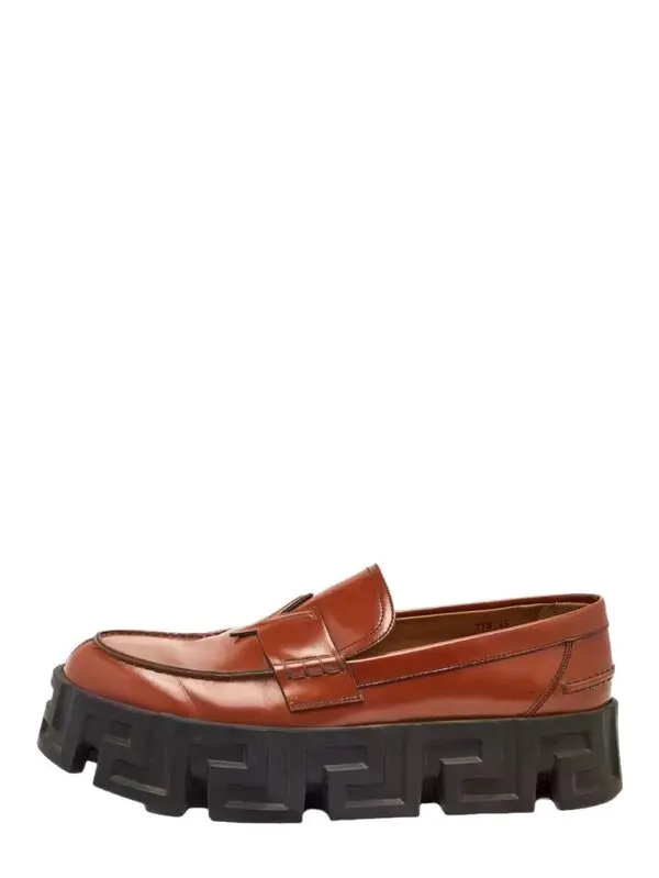 Versace Greca Platform Loafers - Brown