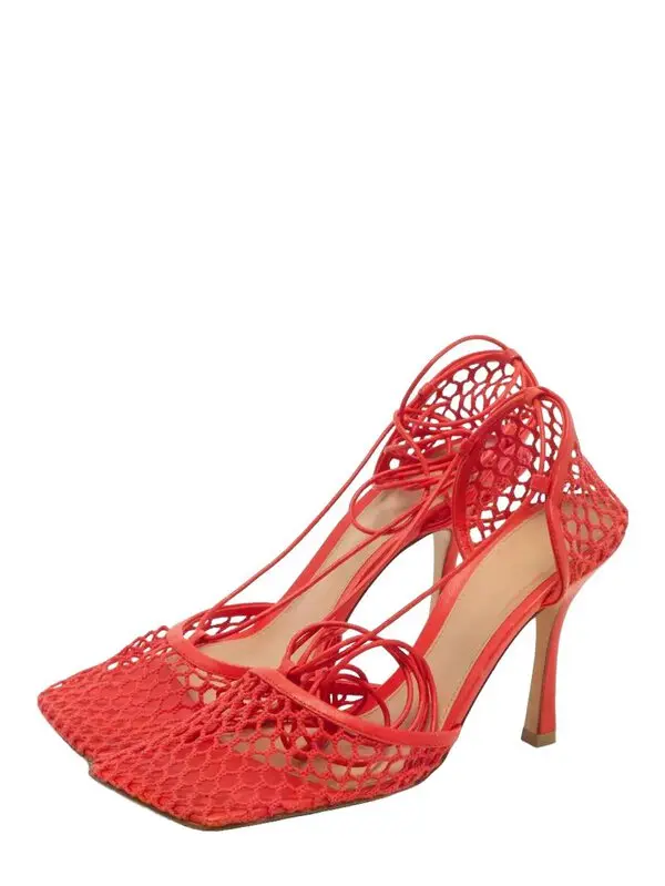 Bottega Veneta Stretch Ankle-wrap Pumps - Red