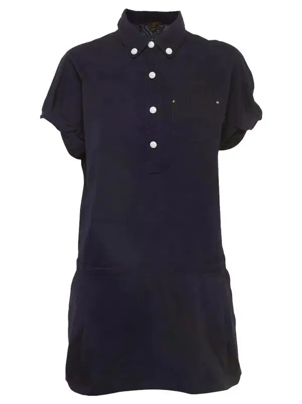 LOUIS VUITTON Short Sleeve Shirt Mini Dress - Blue