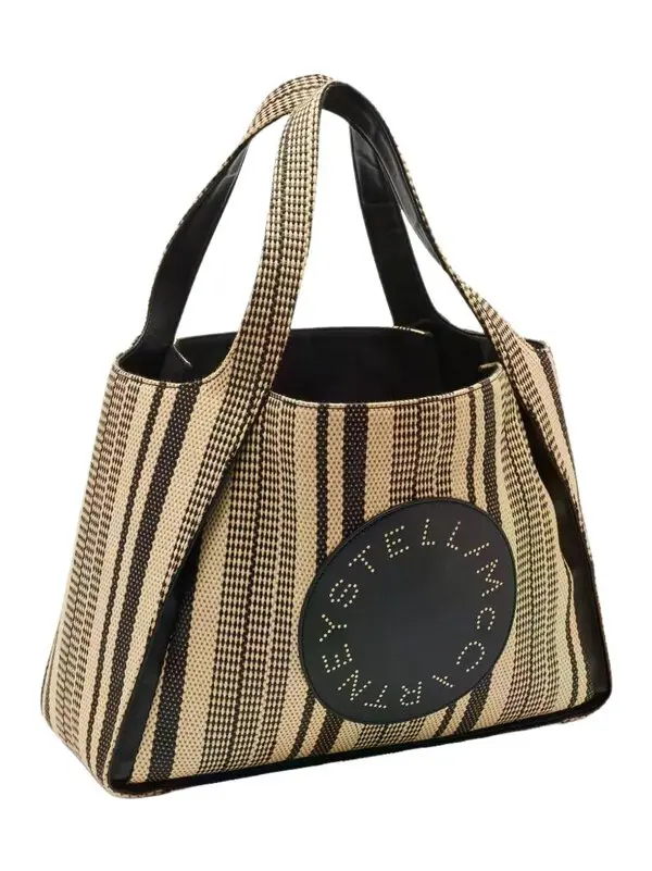 Stella McCartney Logo Stripe Tote Bag - Neutrals