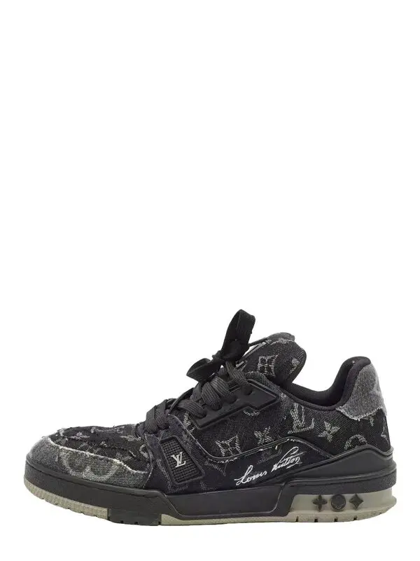 LOUIS VUITTON Monogram Denim Trainer Sneakers - Black