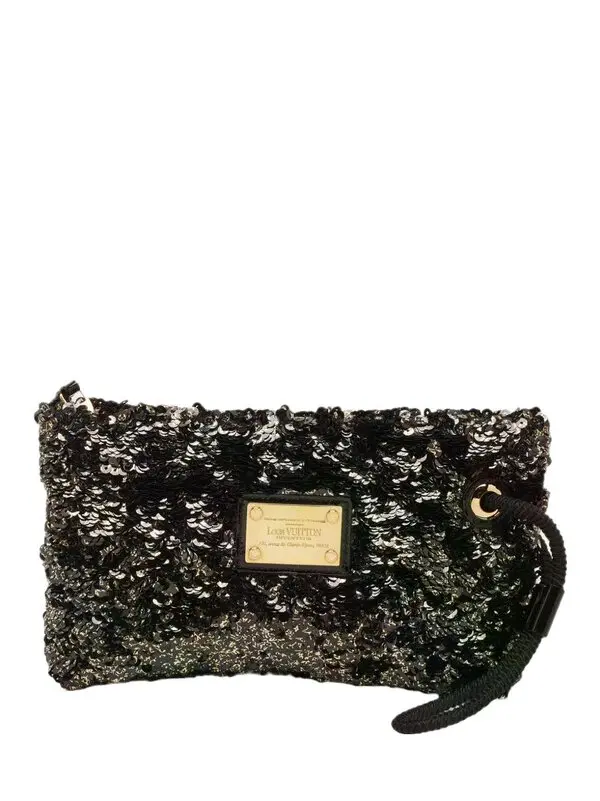 LOUIS VUITTON Pochette Rococo Sequin Clutch - Black