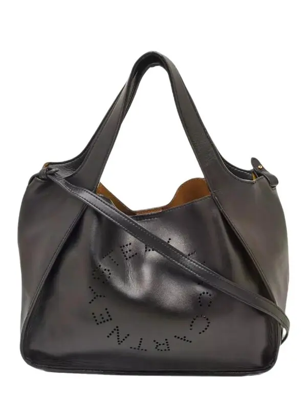 Stella McCartney Logo Perforated Tote Bag - Black