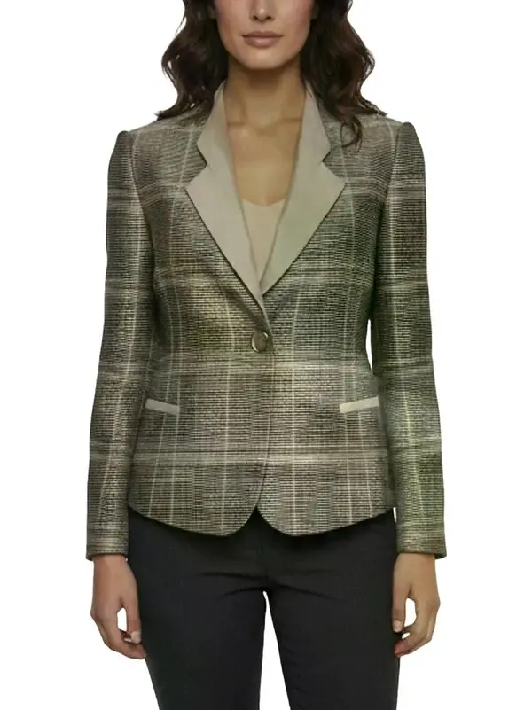 ARMANI Checked-pattern Blazer - Neutrals