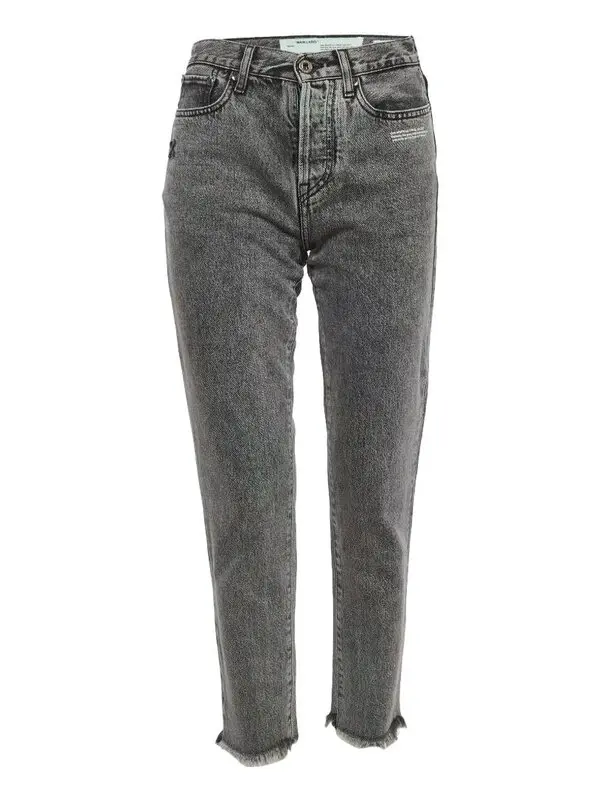Off-White Raw Edge Skinny Jeans - Grey