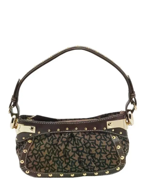Dkny Studded Logo-jacquard Shoulder Bag - Neutrals