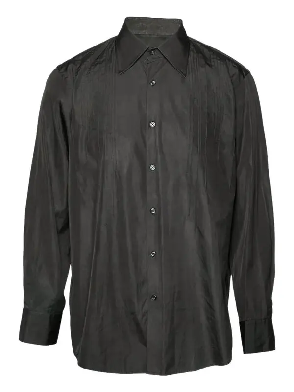 BOSS Pintuck-detail Shirt - Black