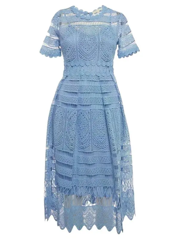 Maje Roseray Lace Midi Dress - Blue