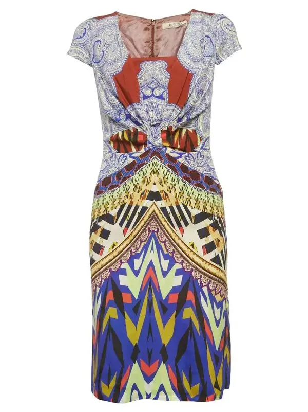 Etro Paisley-print Mini Dress - Blue