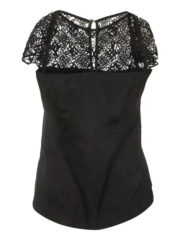LOUIS VUITTON Lace Cap-sleeve Top - Black