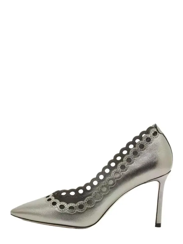 JIMMY CHOO Tone Metallic Cut-out Pumps - Silver