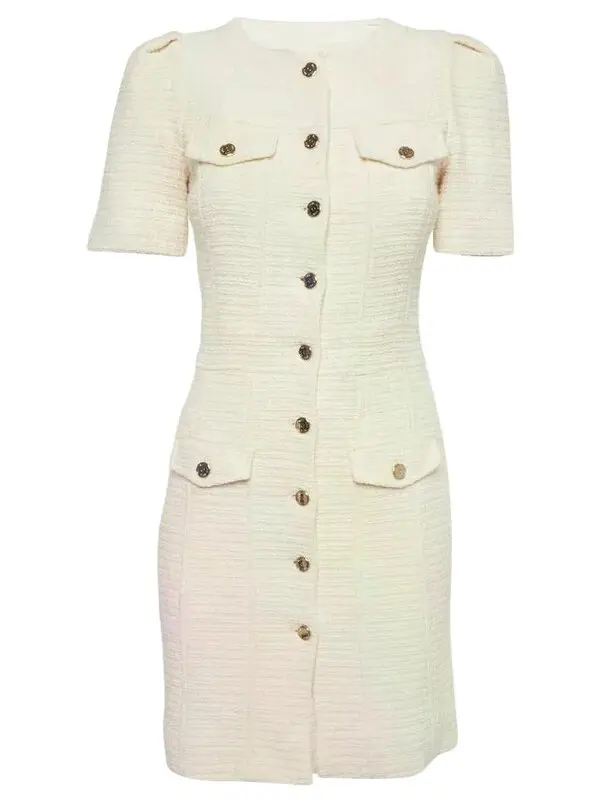 Maje Tweed Sheath Dress - White