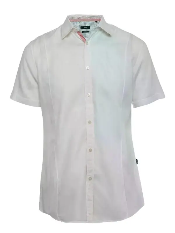 BOSS Slim-fit Short-sleeve Shirt - Neutrals