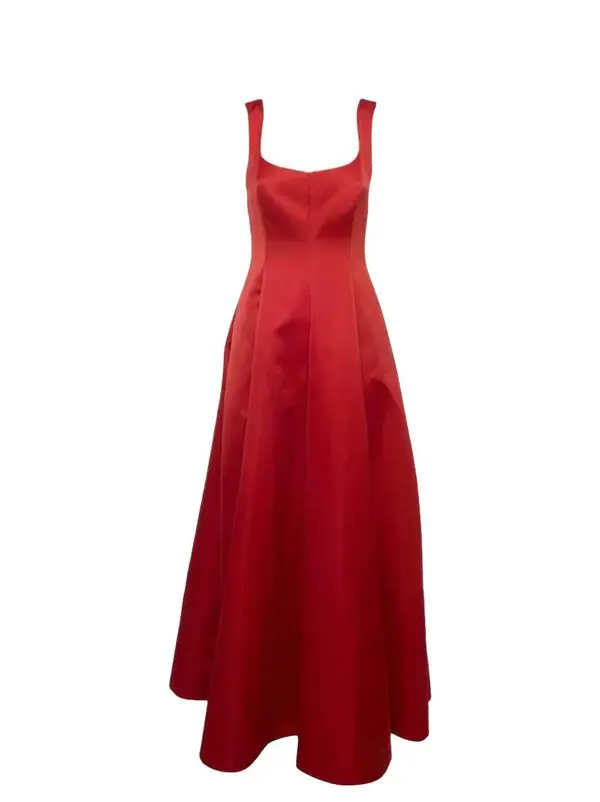 Carolina Herrera Satin Maxi Dress - Red