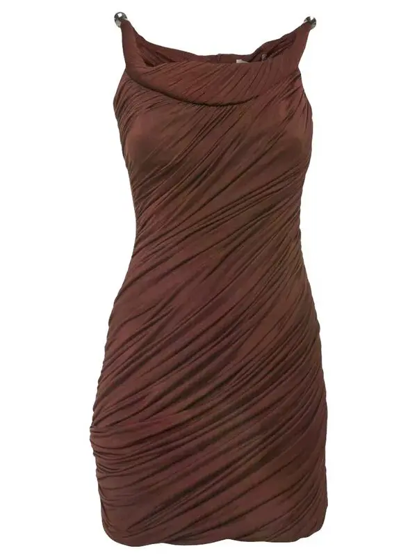 CHATS BY C.DAM Burgundy Draped Sleeveless Rear Zip Mini Dress - Red