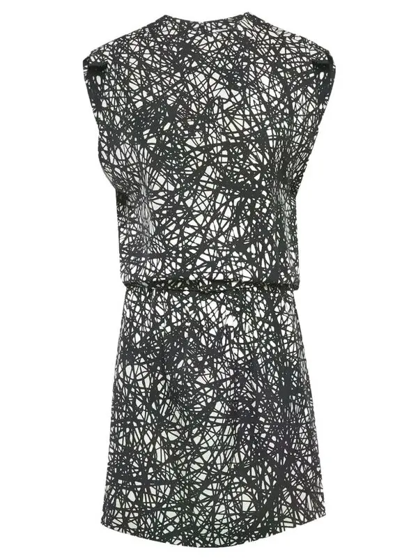 Balenciaga Scribbled Noise-print Mini Dress - White