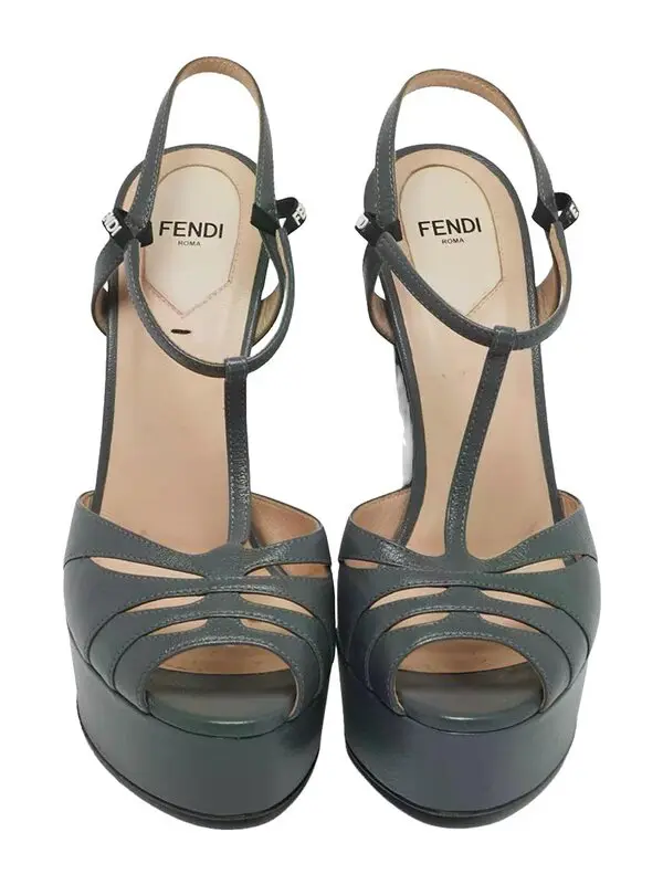 Fendi Platform T-strap Sandals - Grey