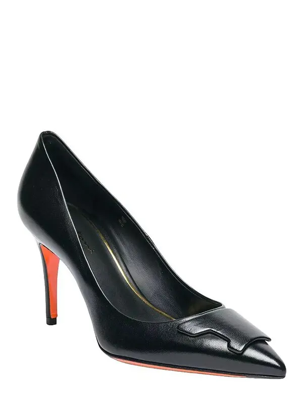 Santoni Patent Leather High-heel Pumps - Black