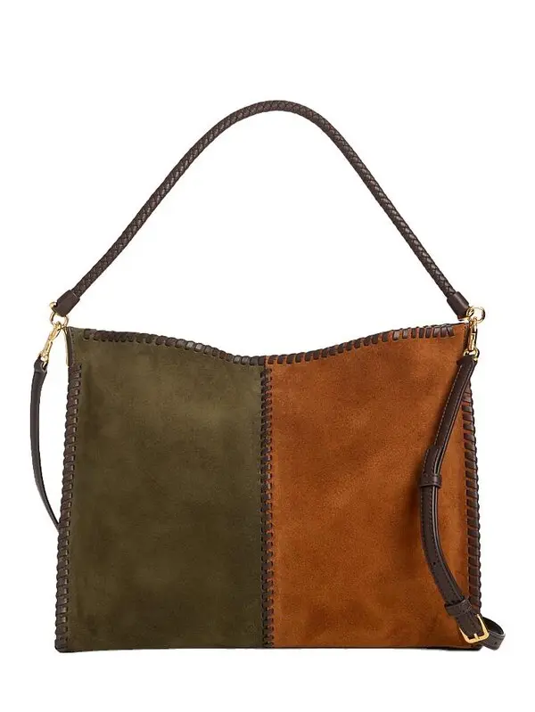 Veronica Beard Vida Suede Shoulder Bag - Cypress Multi