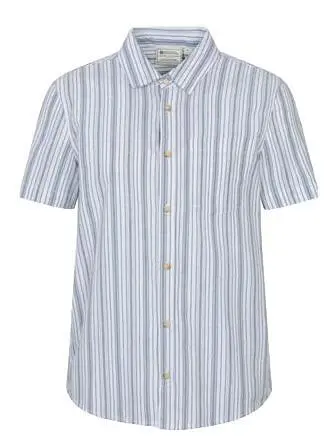 Mountain Warehouse Derby Stripe Cotton Short-sleeved Shirt - Blue