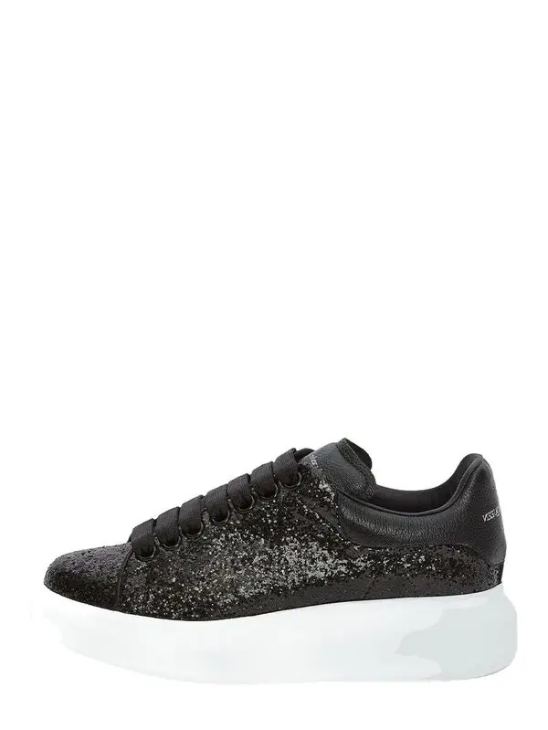 Alexander McQueen Oversized Glitter Sneakers - Black
