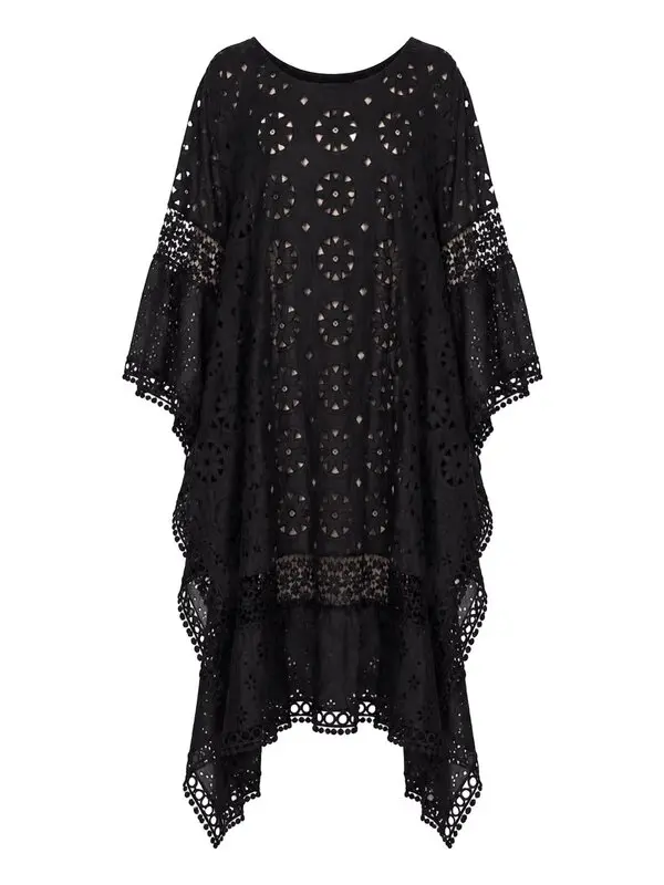 MARIELĒ Alessia Caftan Sangallo Linen - Black