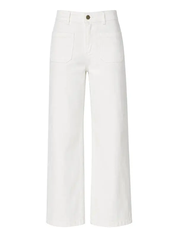 MIND TRAVELER Valeria Jeans High-waisted Cotton Blend - White