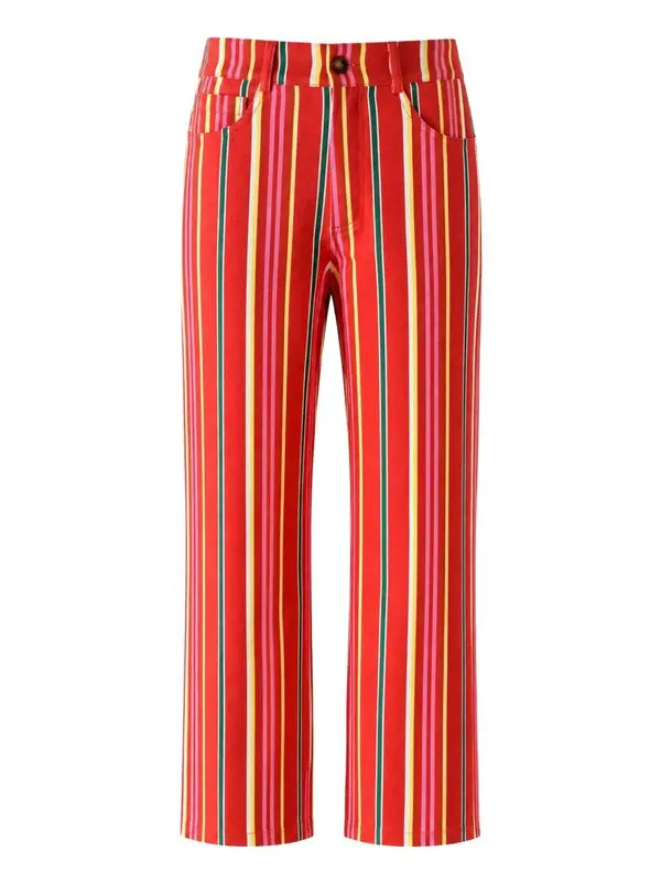 MIND TRAVELER Inés Striped Trousers - Red