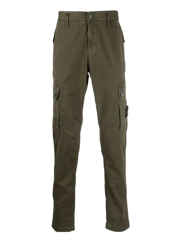 Stone Island Compass Motif Straight-leg Trousers - Brown