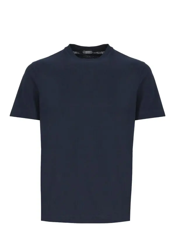 ZANONE Short-sleeved Straight-hem Crewneck T-shirt - Black