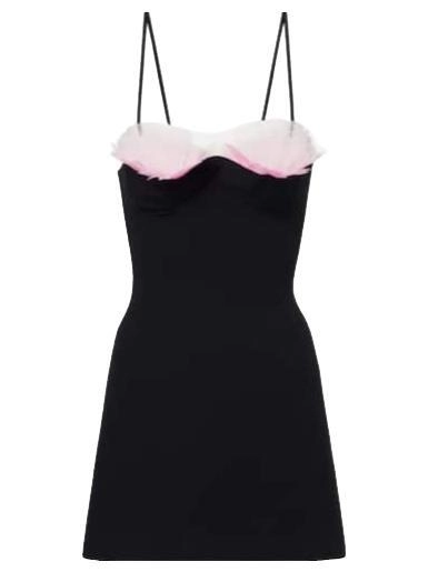 David Koma Feather-trimmed Cady Minidress - Black