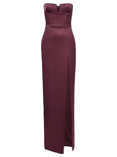 Alex Perry Crêpe Satin Bustier Gown - Red