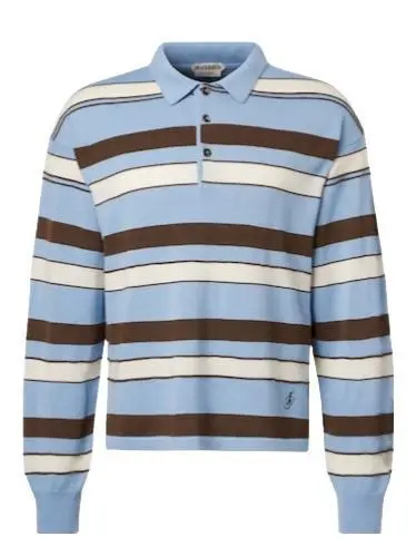 J.W.ANDERSON Striped Long-sleeve Polo - Blue