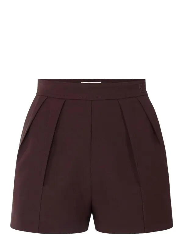 Elisabetta Franchi High-waisted Pleated Shorts - Cocoa