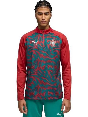 PUMA Portugal National Team Pre-match Quarter-zip Top By - Red