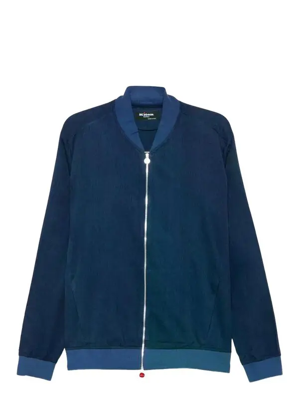 Kiton Zip-fastening Ribbed-trim Jacket - Blue