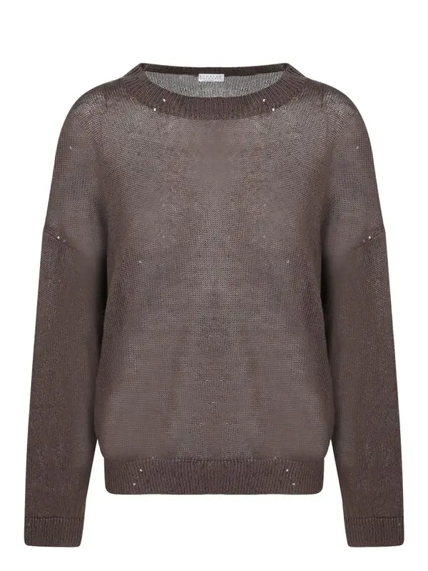 Brunello Cucinelli Long Sleeve Knitted Sweater - Brown