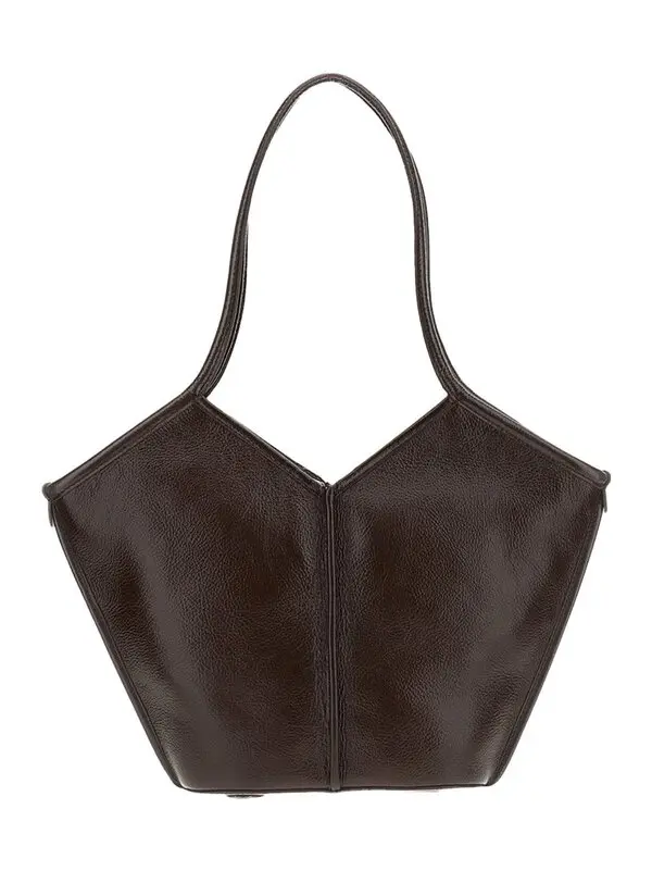 Hereu Dark Brown Leather Shoulder Bag - Multicolor