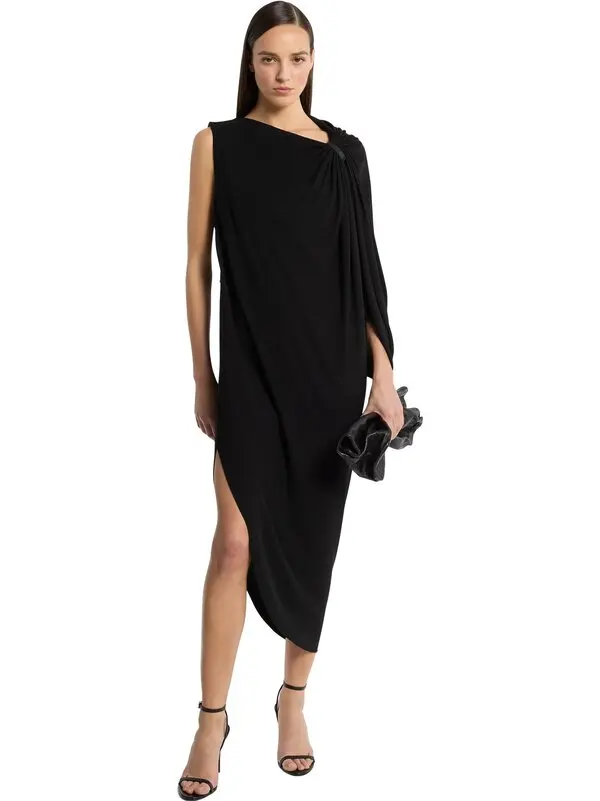 Michael Kors One-shoulder Matte Jersey Dress - Black