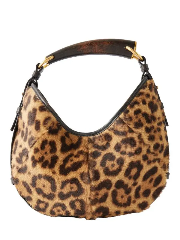 Saint Laurent Mombasa Leopard-print Pony Hair Shoulder Bag - Multi