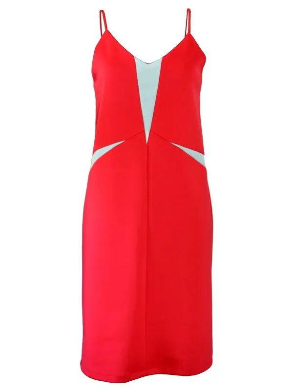 LAURA DAILI Geometric Grace Midi Dress - Red