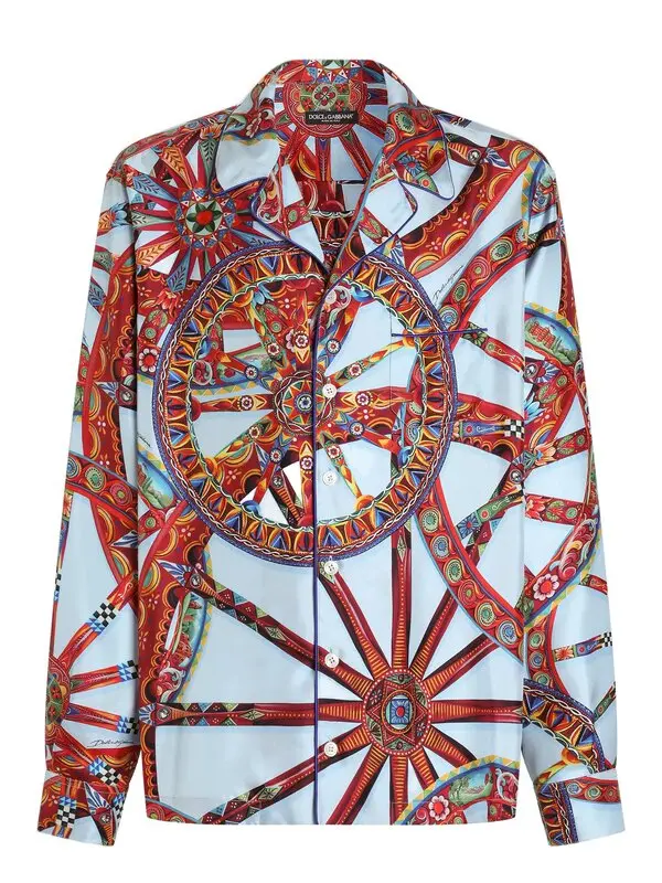 Dolce & Gabbana Carretto-print Silk Twill Shirt - Multicolor