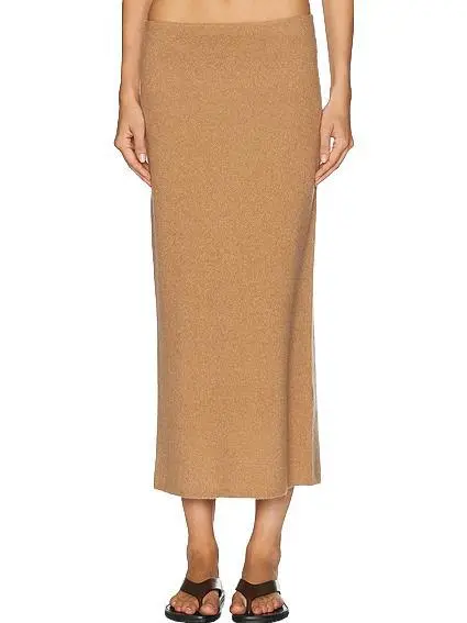 Gabriela Hearst Cashmere-silk Blend Knit Midi Skirt - Camel