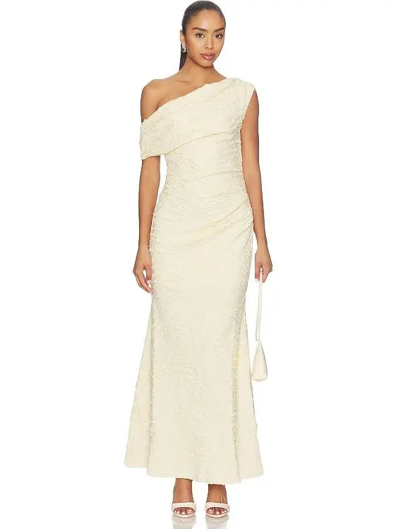 CURAAE BY ELLIATT One Shoulder Maxi Dress - Vanilla